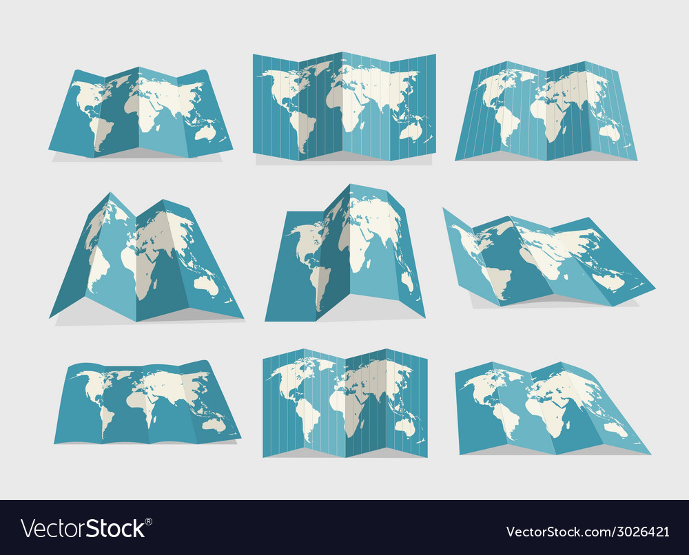 World map collection Royalty Free Vector Image
