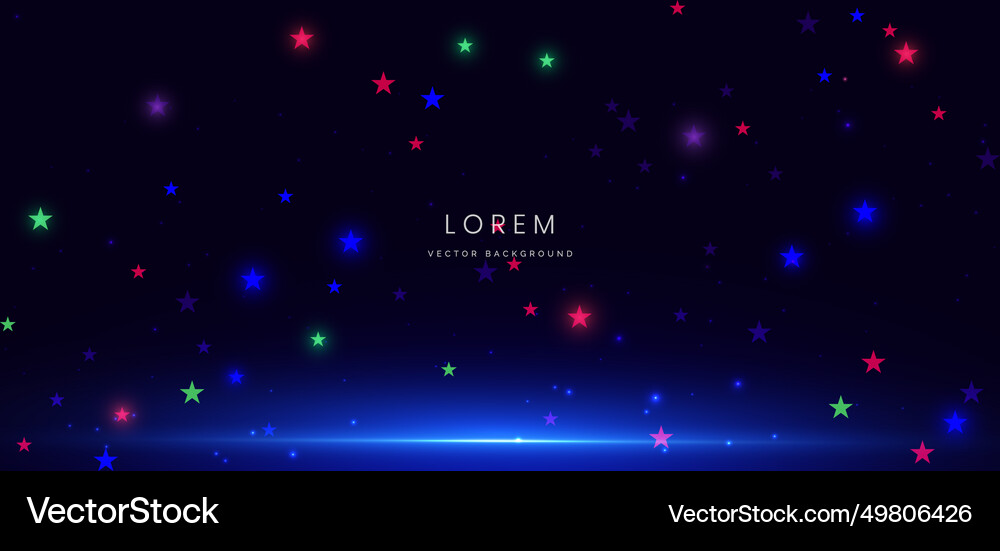 Abstract futuristic star glowing colorful light Vector Image