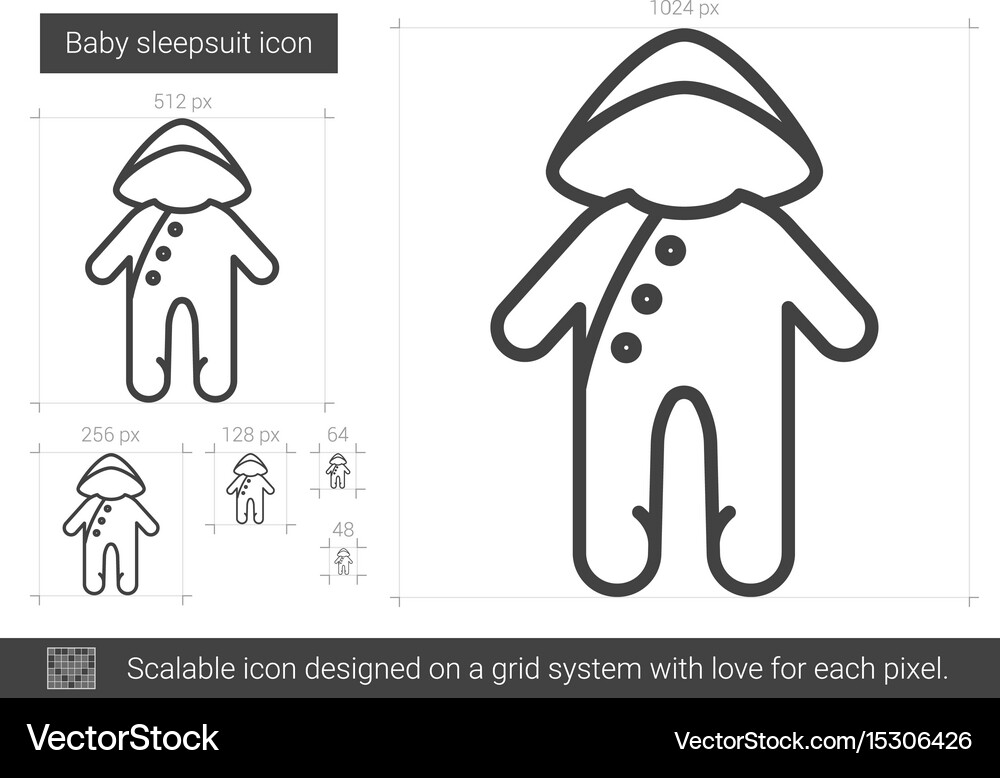 Baby sleepsuit line icon Royalty Free Vector Image