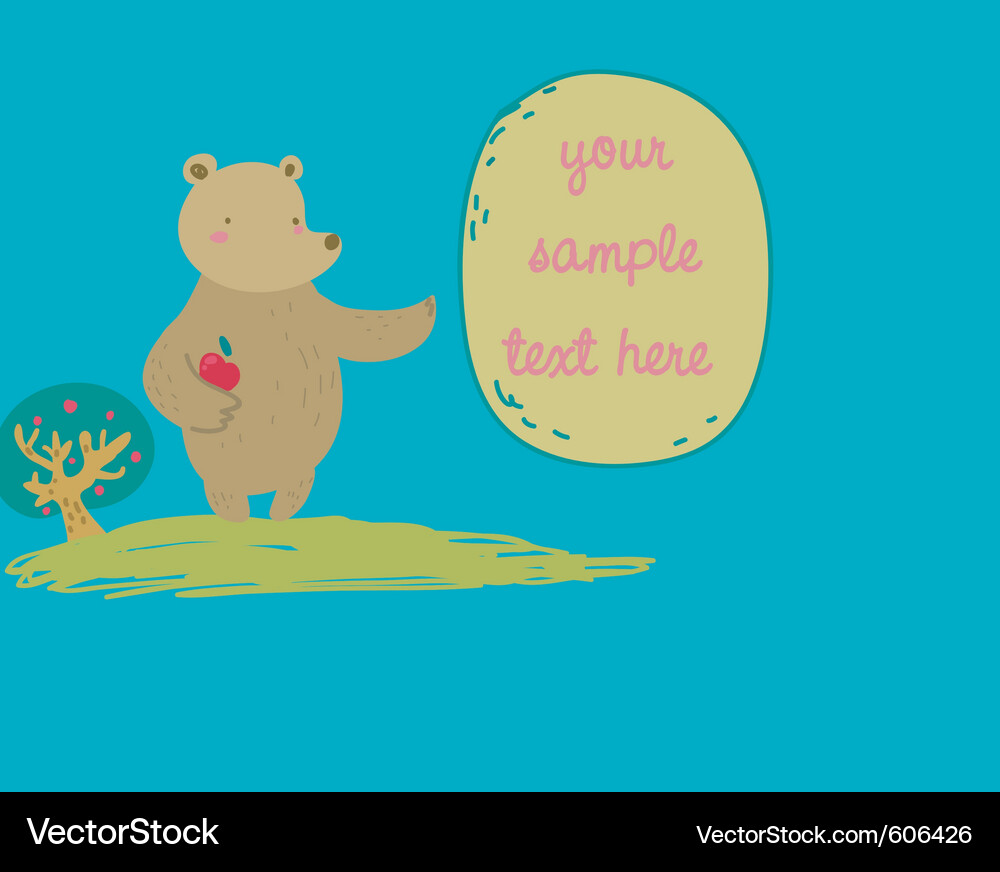 Bear shows a message Royalty Free Vector Image