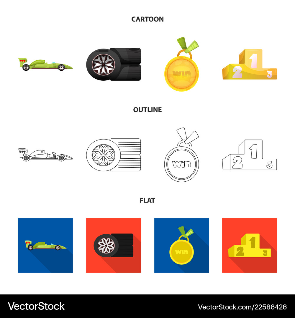 Car and rally logo set Royalty Free Vector Image