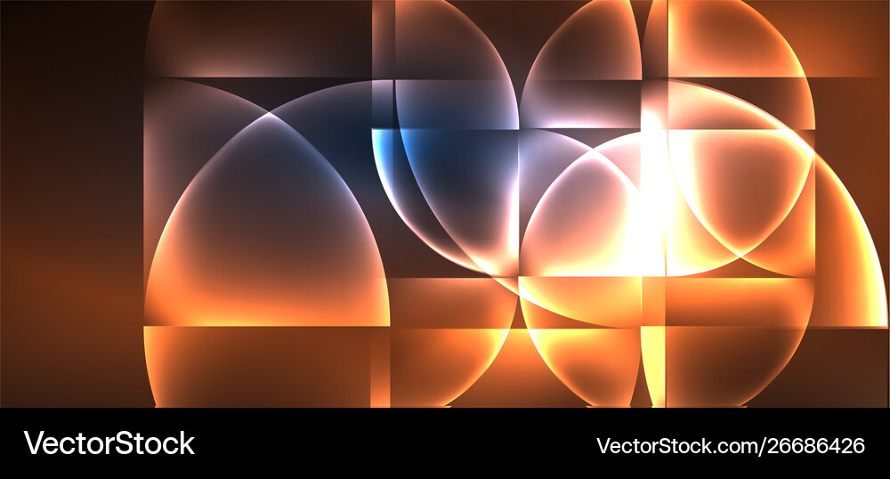 Colorful blue neon shape round triangle in modern Vector Image