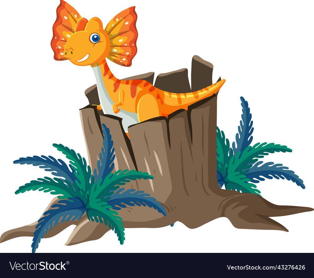 Cute dilophosaurus dinosaur cartoon Royalty Free Vector