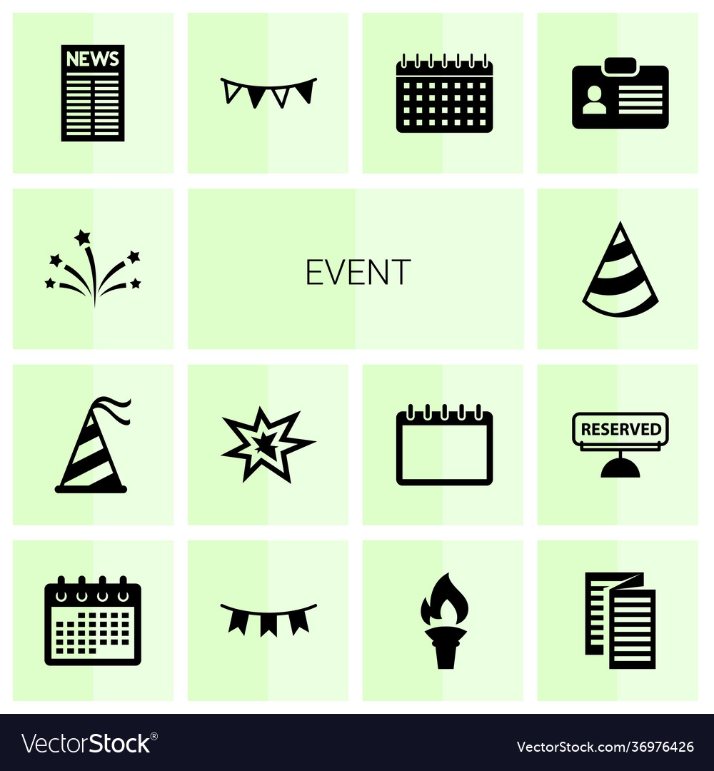 Event icons Royalty Free Vector Image - VectorStock