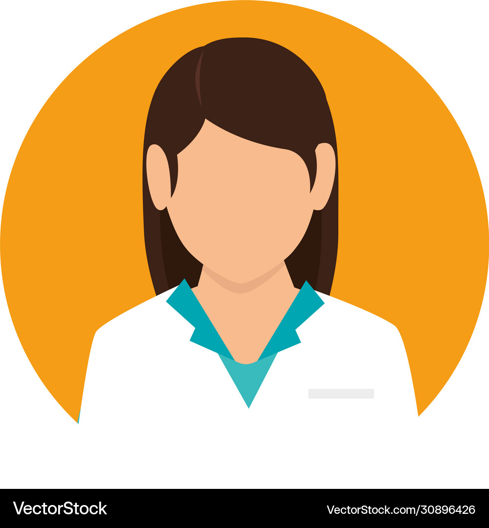 Face doctor female avatar in frame circular Vector Image