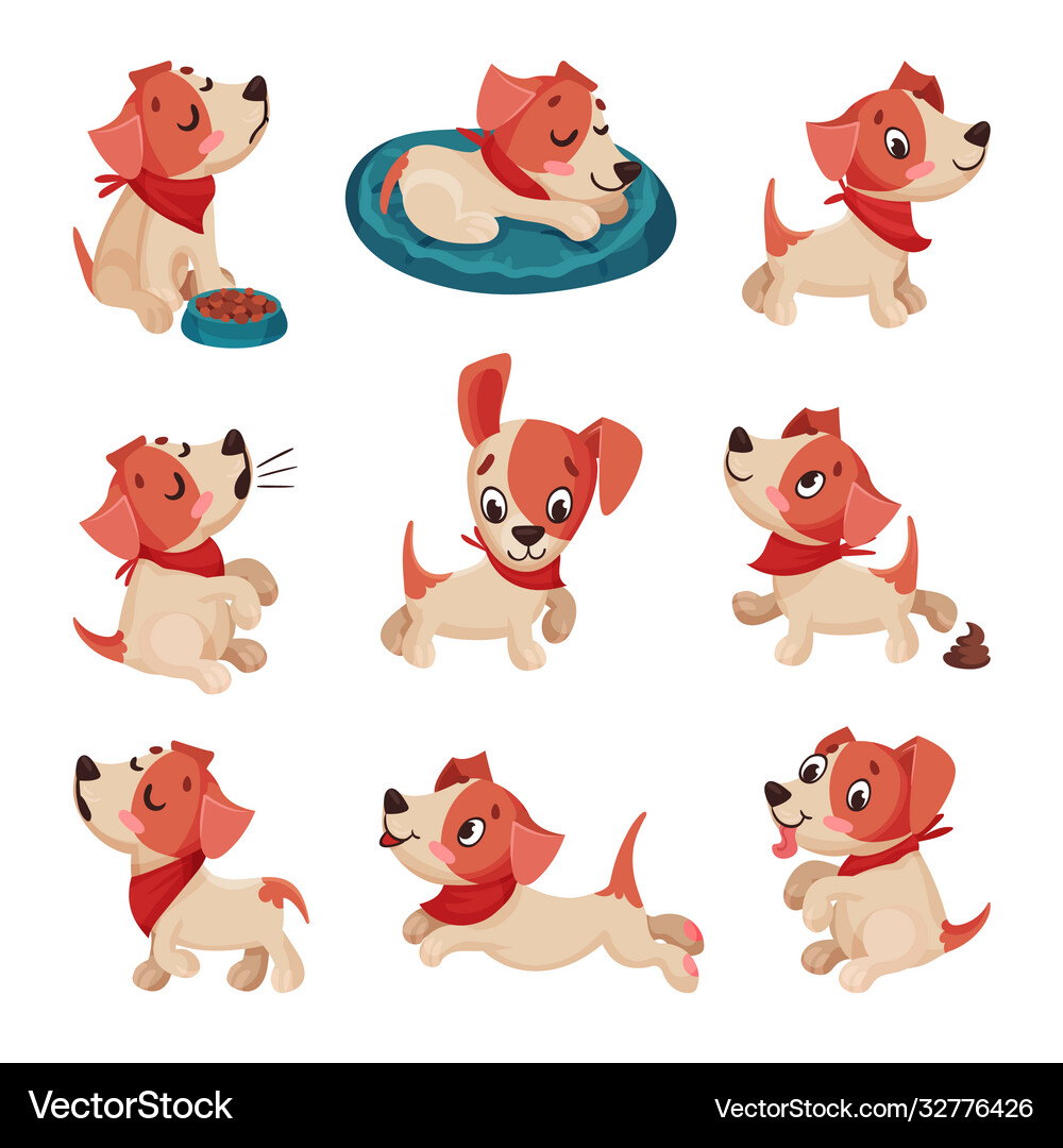 Funny jack russell terrier character wriggling Vector Image