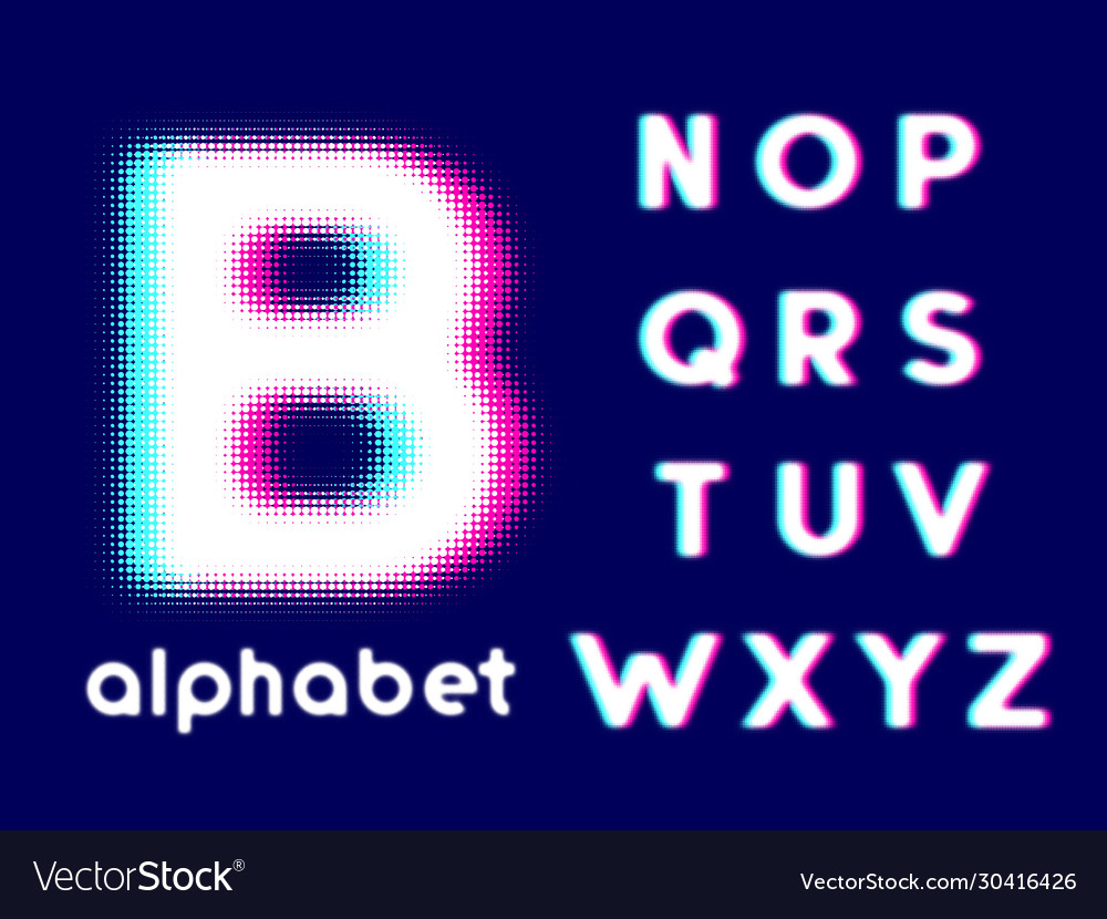 Halftone font Royalty Free Vector Image - VectorStock