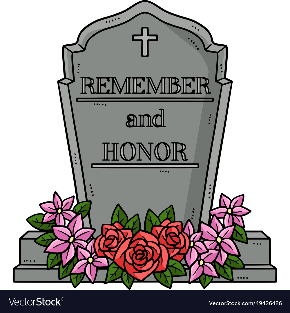 In loving memory with flowers cartoon clipart Vector Image