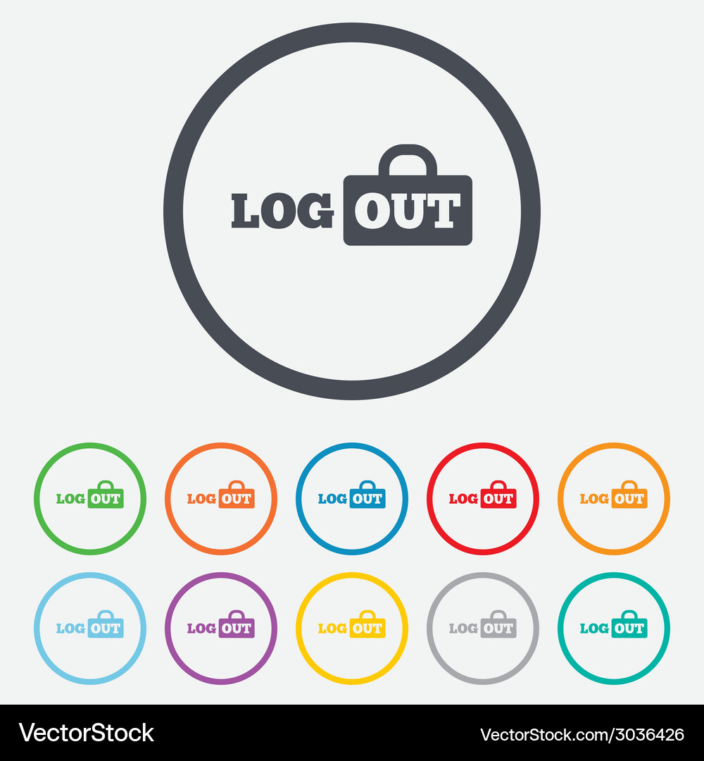 Logout sign icon log out symbol lock Royalty Free Vector