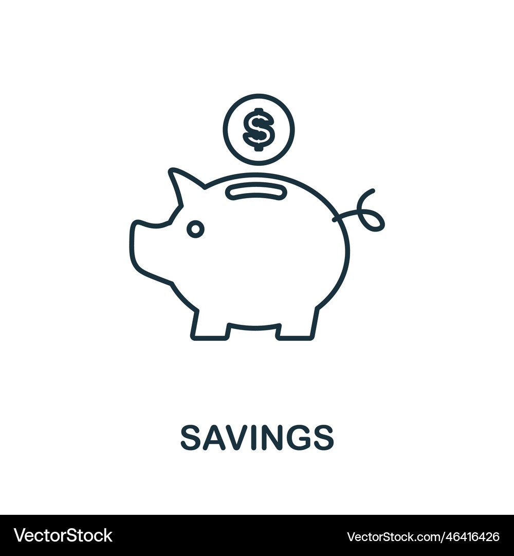 Savings line icon monochrome simple savings Vector Image