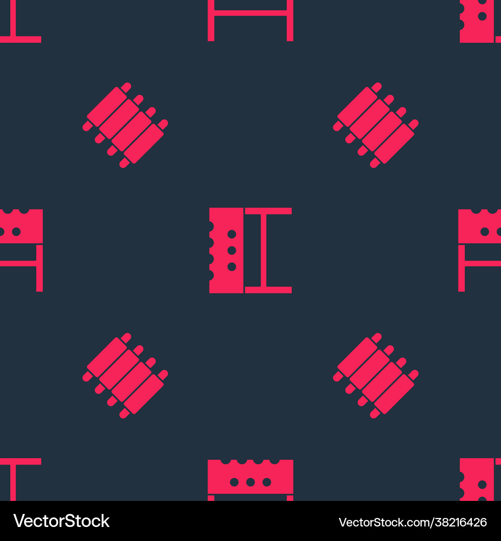Set grilled pork bbq ribs and bbq brazier Vector Image