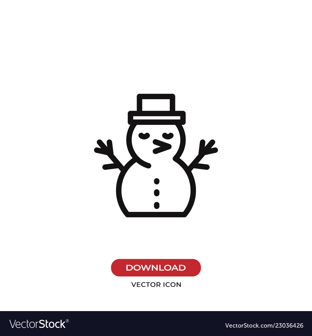 Snowman icon symbol flat sign Royalty Free Vector Image