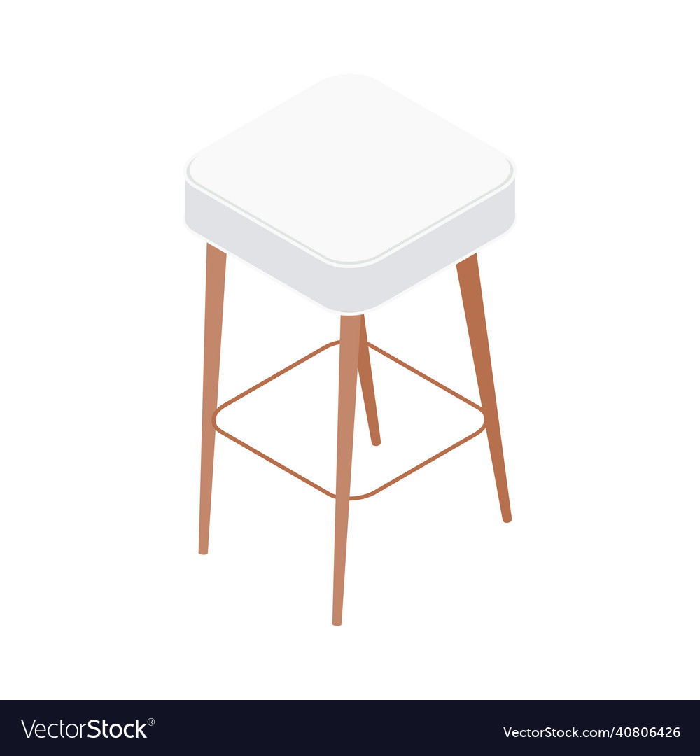 Soft stool isometric composition Royalty Free Vector Image