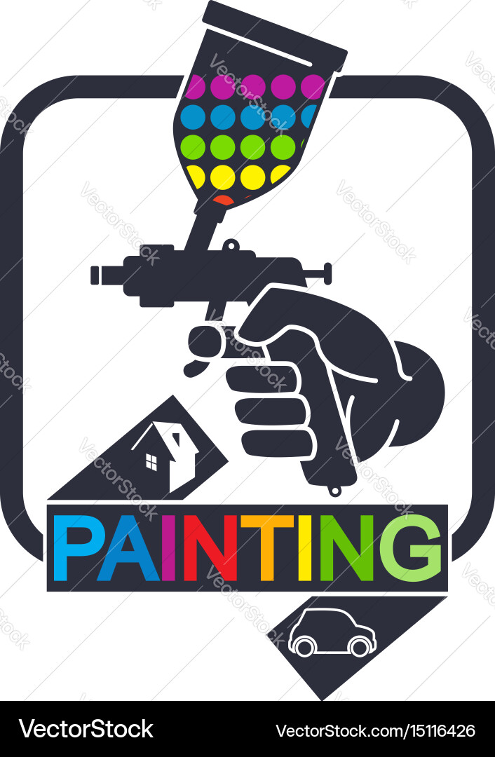 Sprayer for painting symbol Royalty Free Vector Image