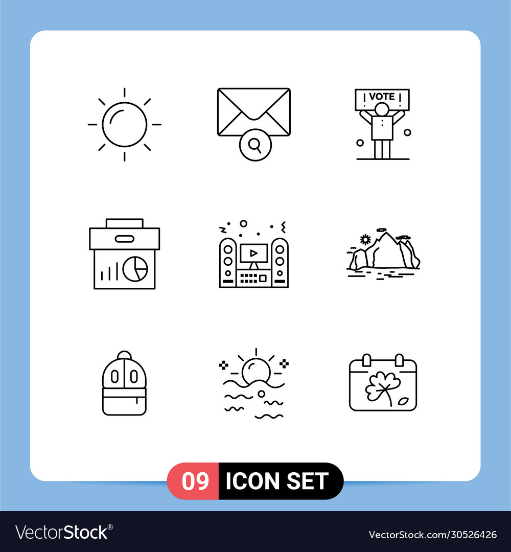 Stock icon pack 9 line signs and symbols Vector Image