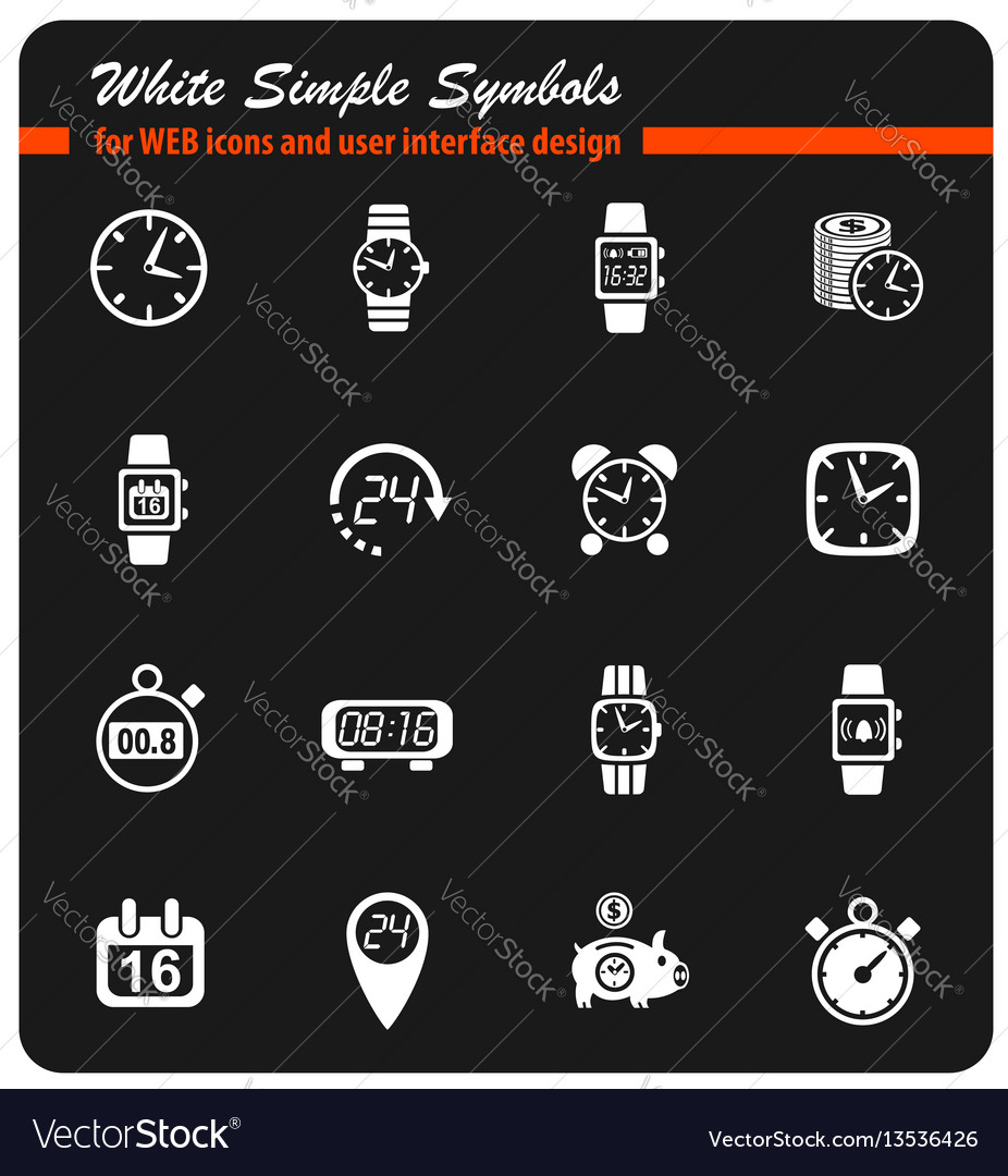 Time simply icons Royalty Free Vector Image - VectorStock