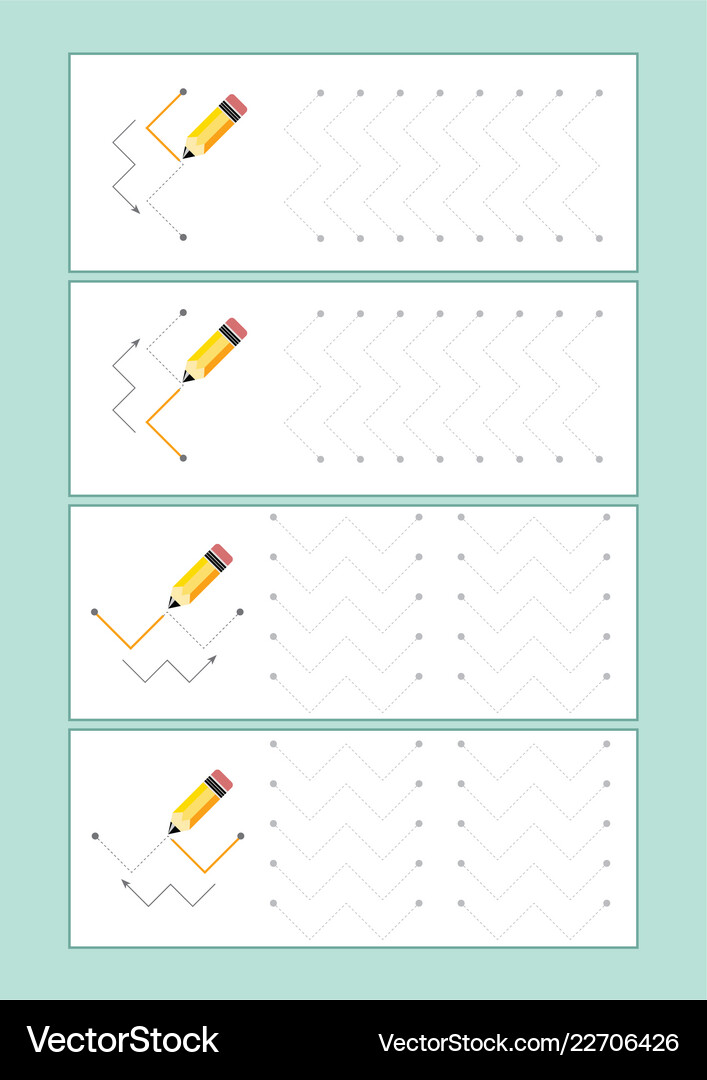 Tracing lines for preschool or kindergarten Vector Image