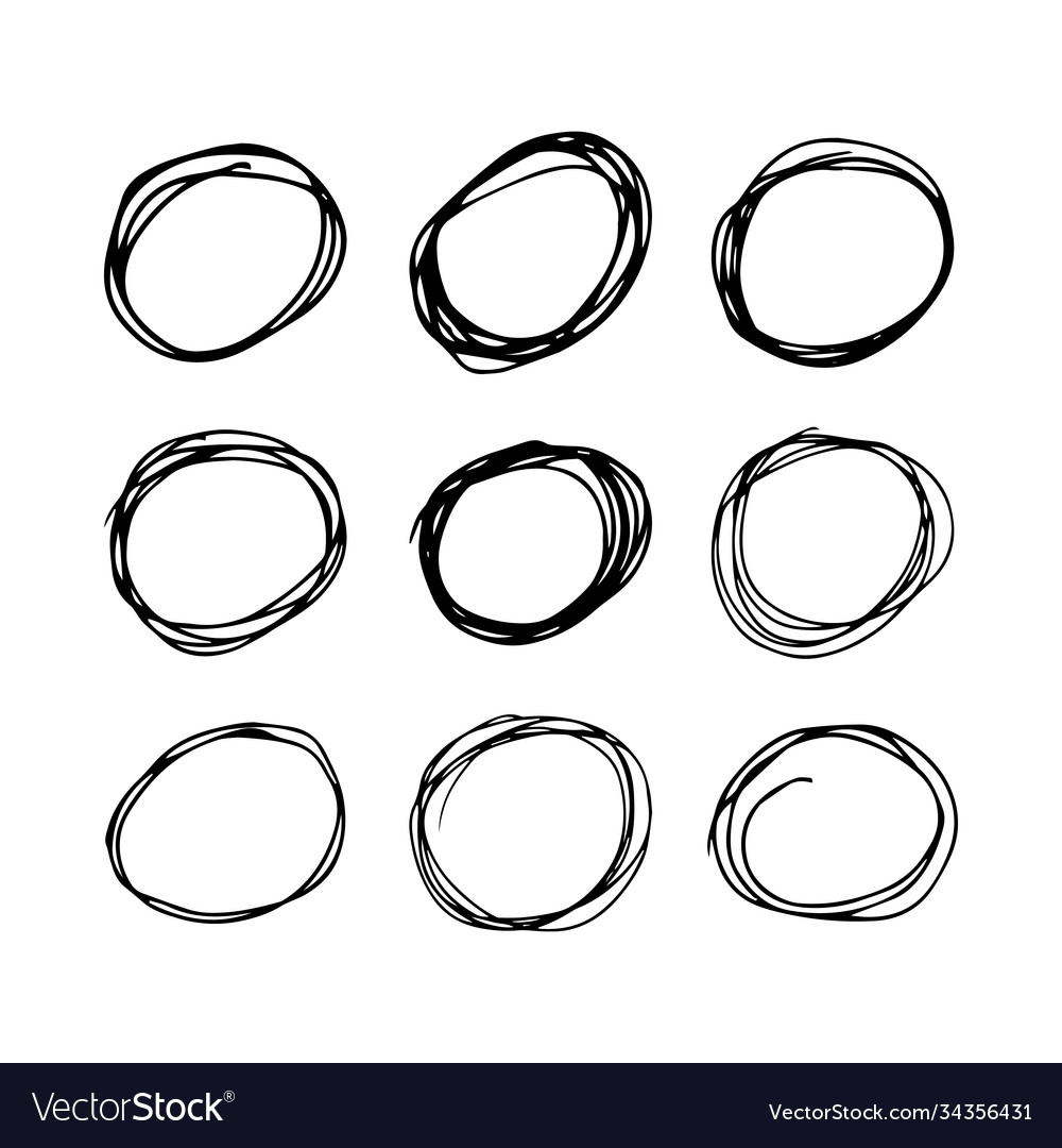 Hand drawn scribble circle Royalty Free Vector Image