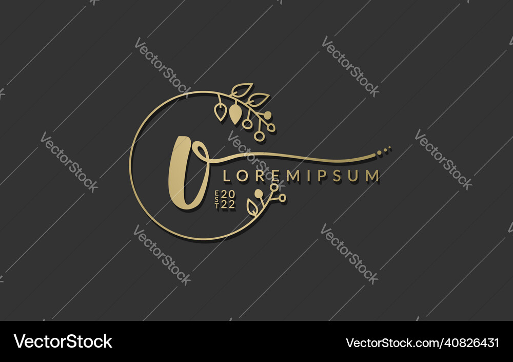 Handwritten signature monogram letter o Royalty Free Vector