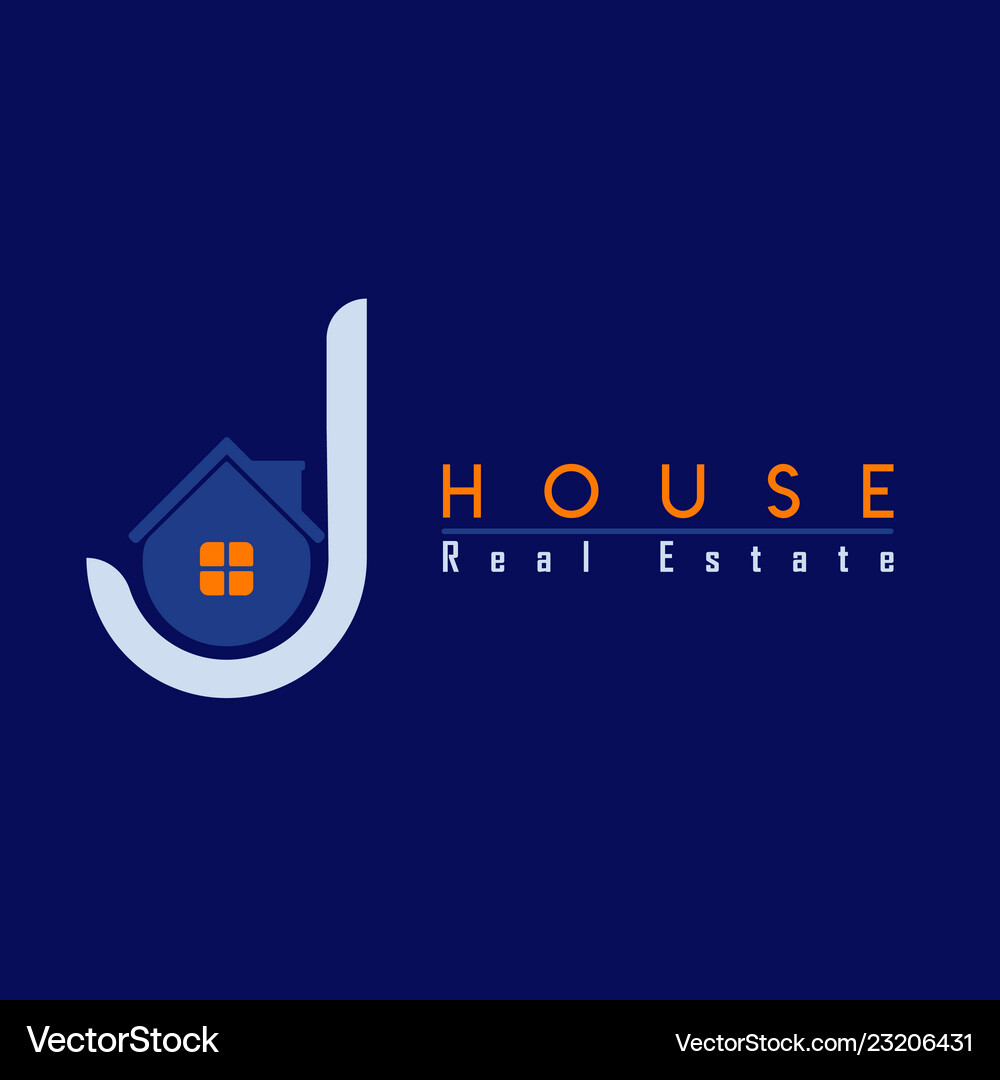 House letter j logo template design Royalty Free Vector