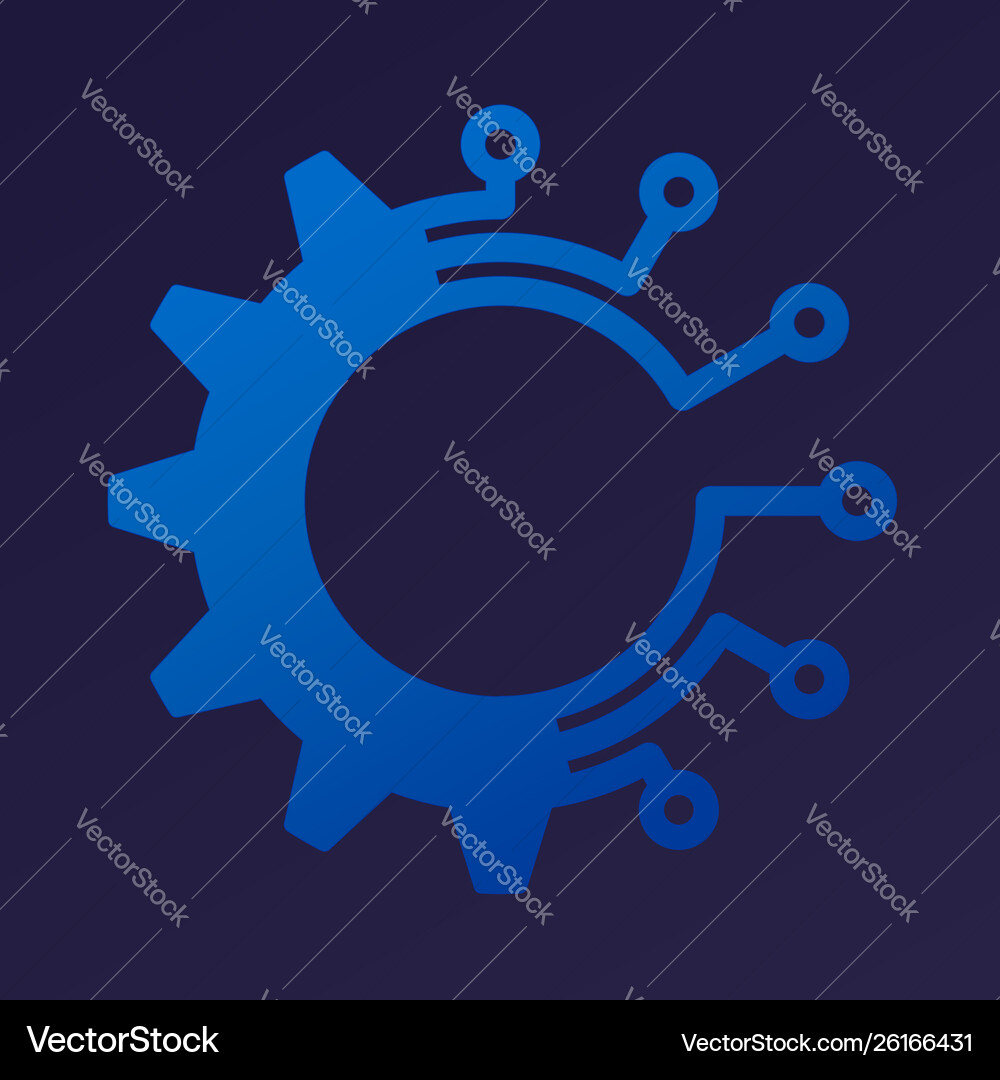 Industry 40 metaphor digital gear transforming Vector Image
