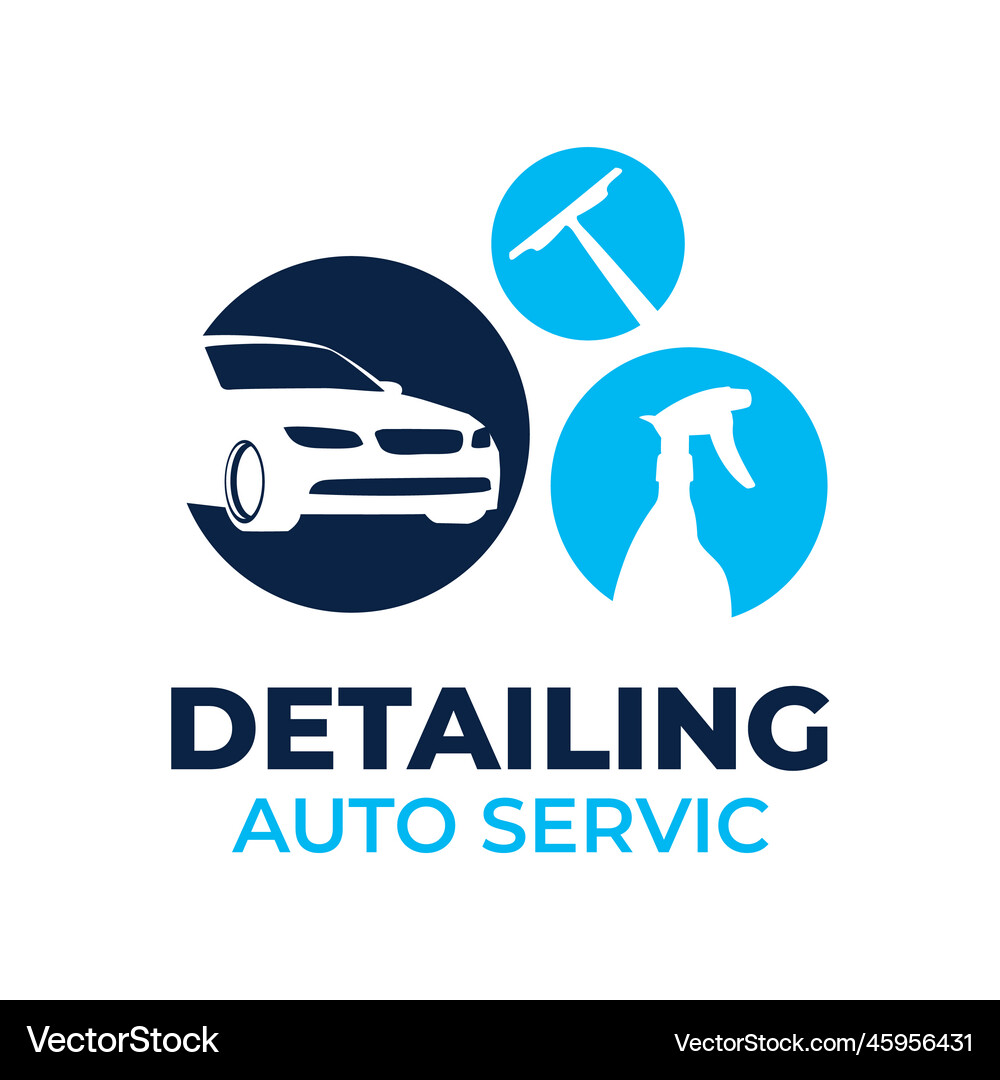 Logo for detailing car and tuning Royalty Free Vector Image