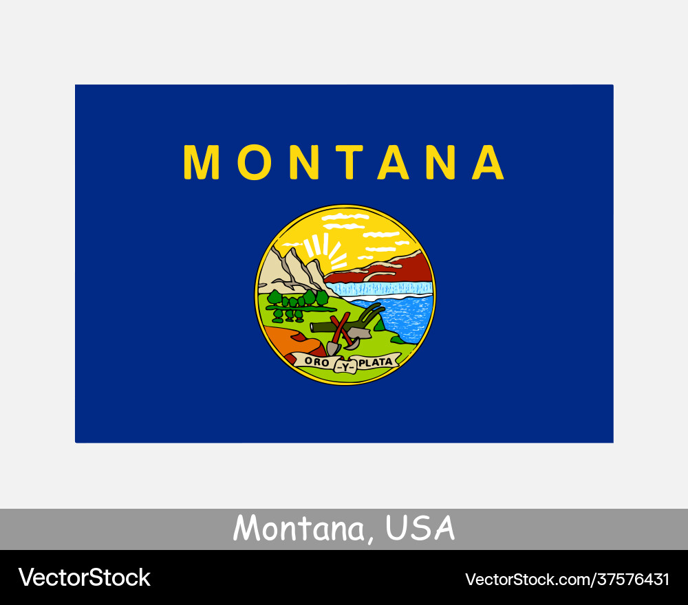 Montana usa state flag mt Royalty Free Vector Image