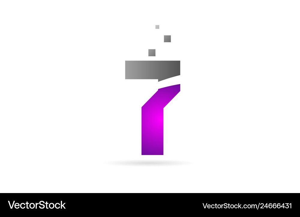 Pink grey number 7 for logo icon design Royalty Free Vector