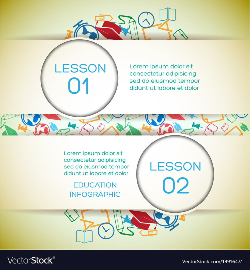 School learning infographic concept Royalty Free Vector