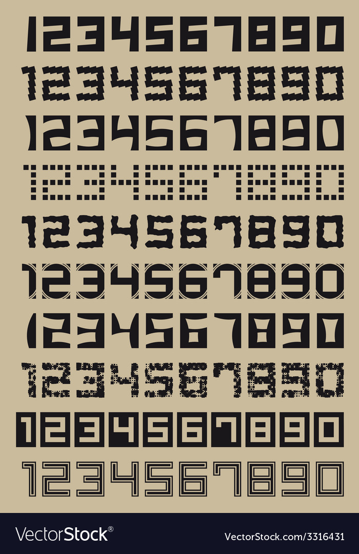 Simple numerals Royalty Free Vector Image - VectorStock
