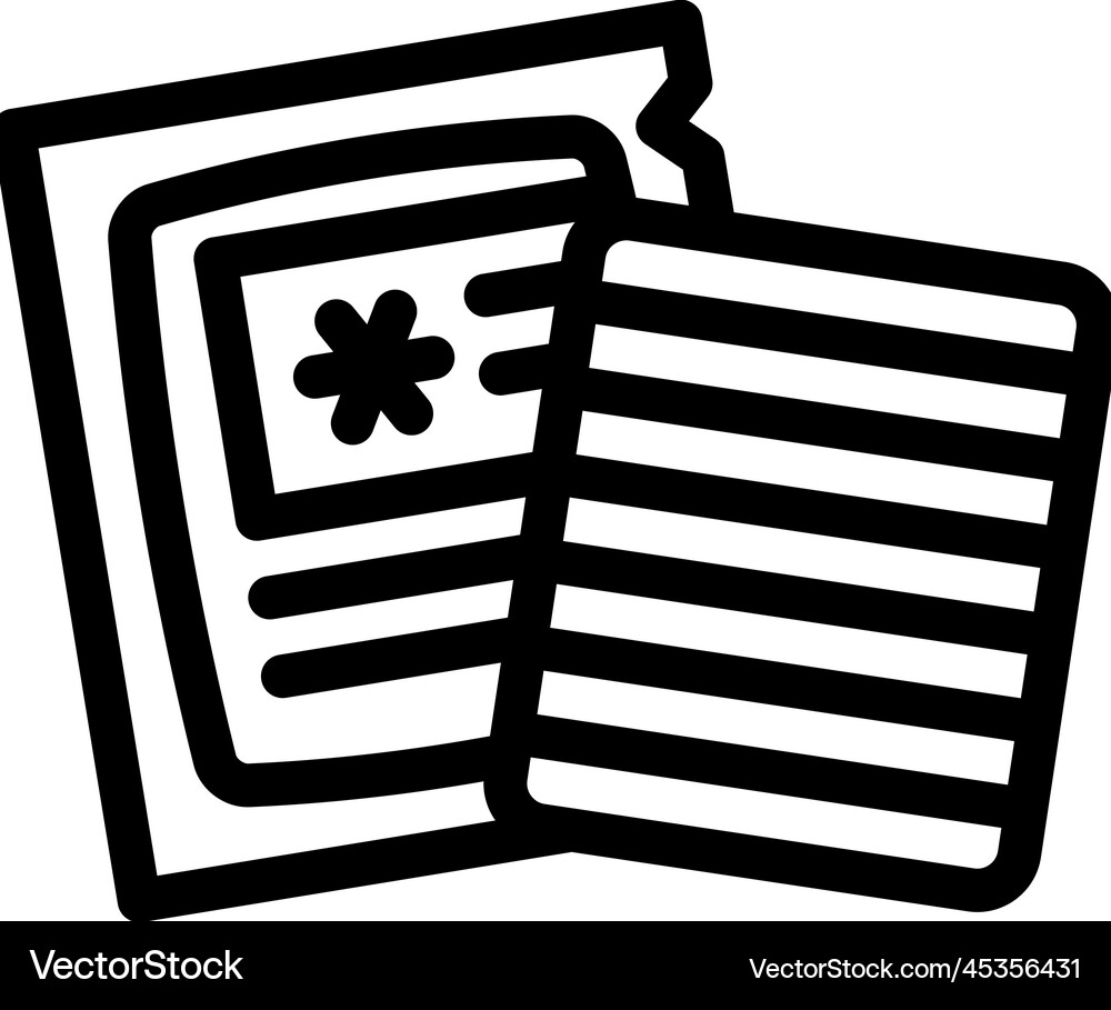 Sterile gauze pads first aid line icon Royalty Free Vector