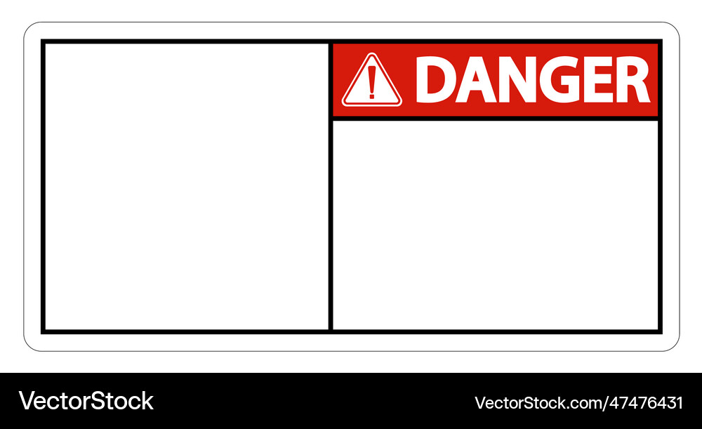 Symbol danger sign label on white background Vector Image