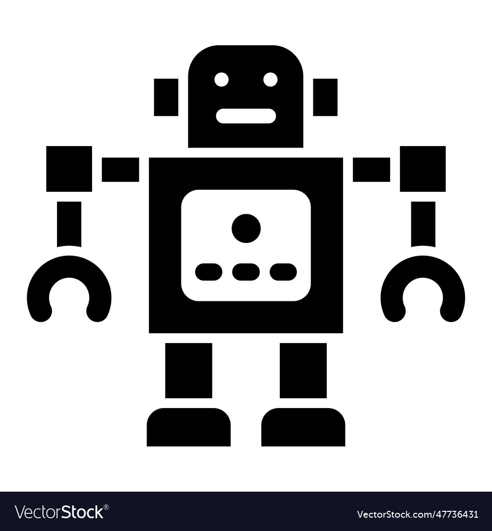 Toy robot glyph icon for personal and commercial Vector Image