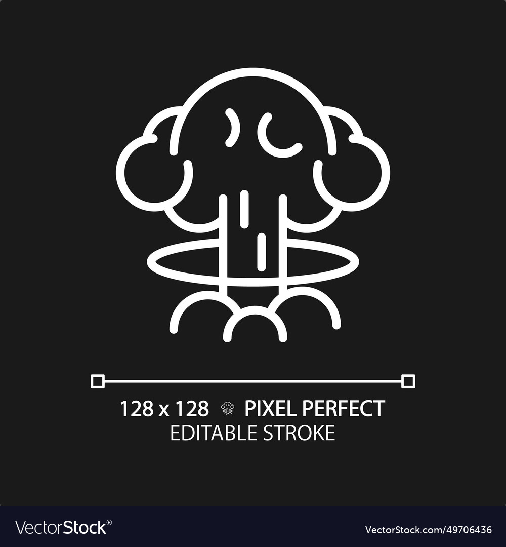 2d thin line pixel perfect white nuclear Vector Image