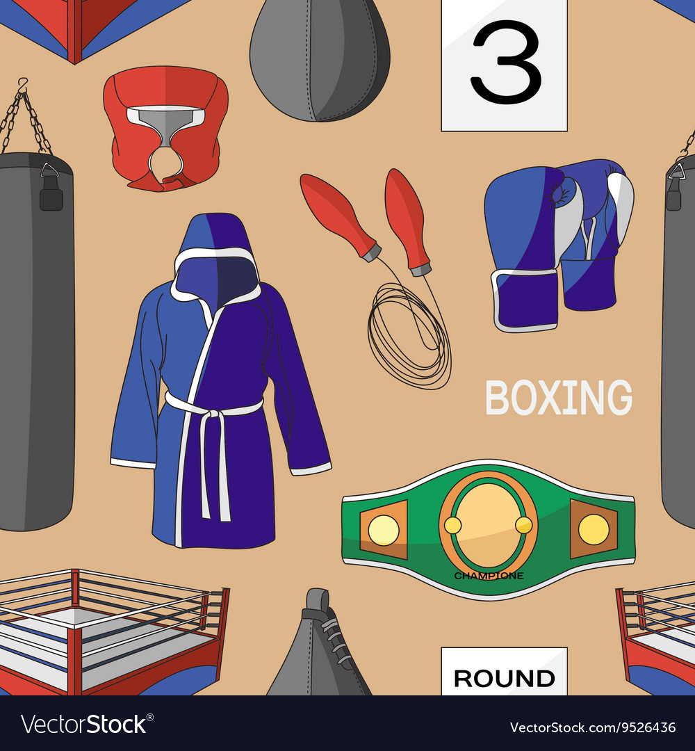 Boxing set pattern Royalty Free Vector Image - VectorStock