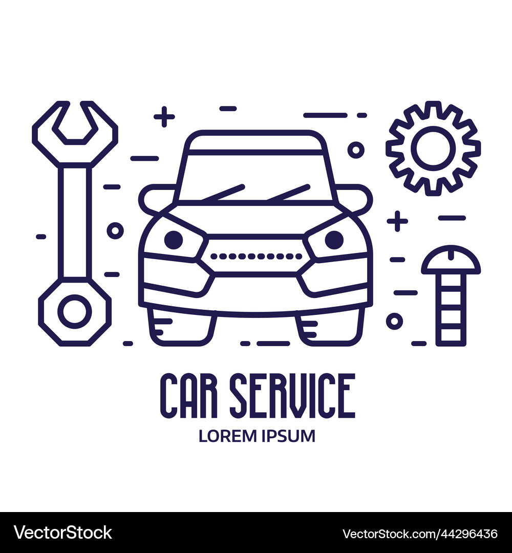 Car repair and diagnostics service line icon Vector Image