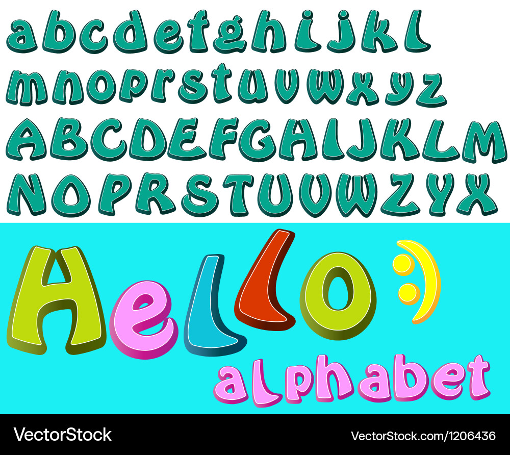 Cartoon alphabet Royalty Free Vector Image - VectorStock
