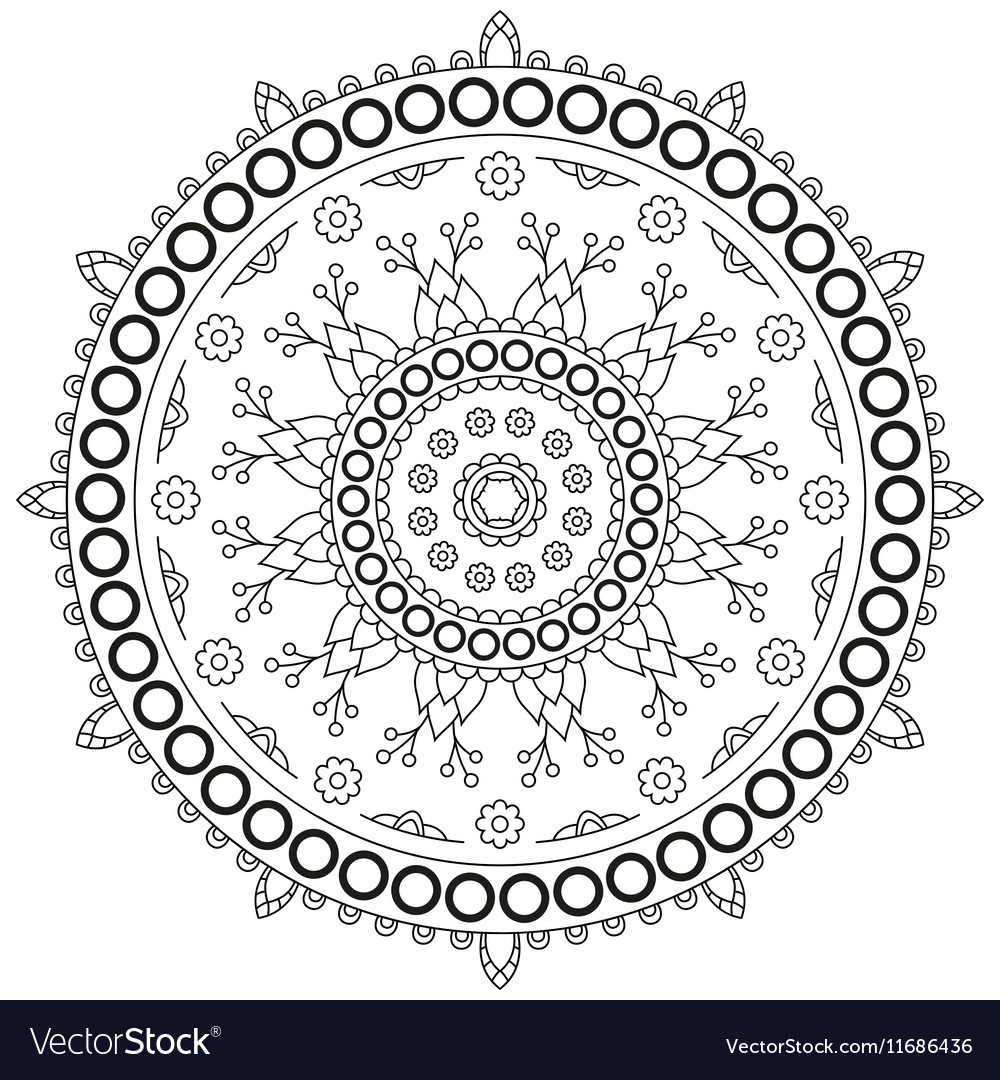 Circle mandala pattern Royalty Free Vector Image