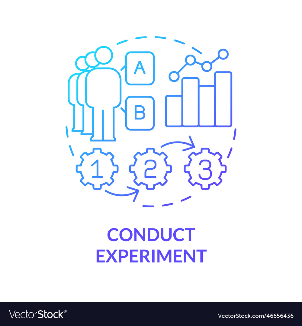 Conduct Experiment Blue Gradient Concept Icon Vector Image