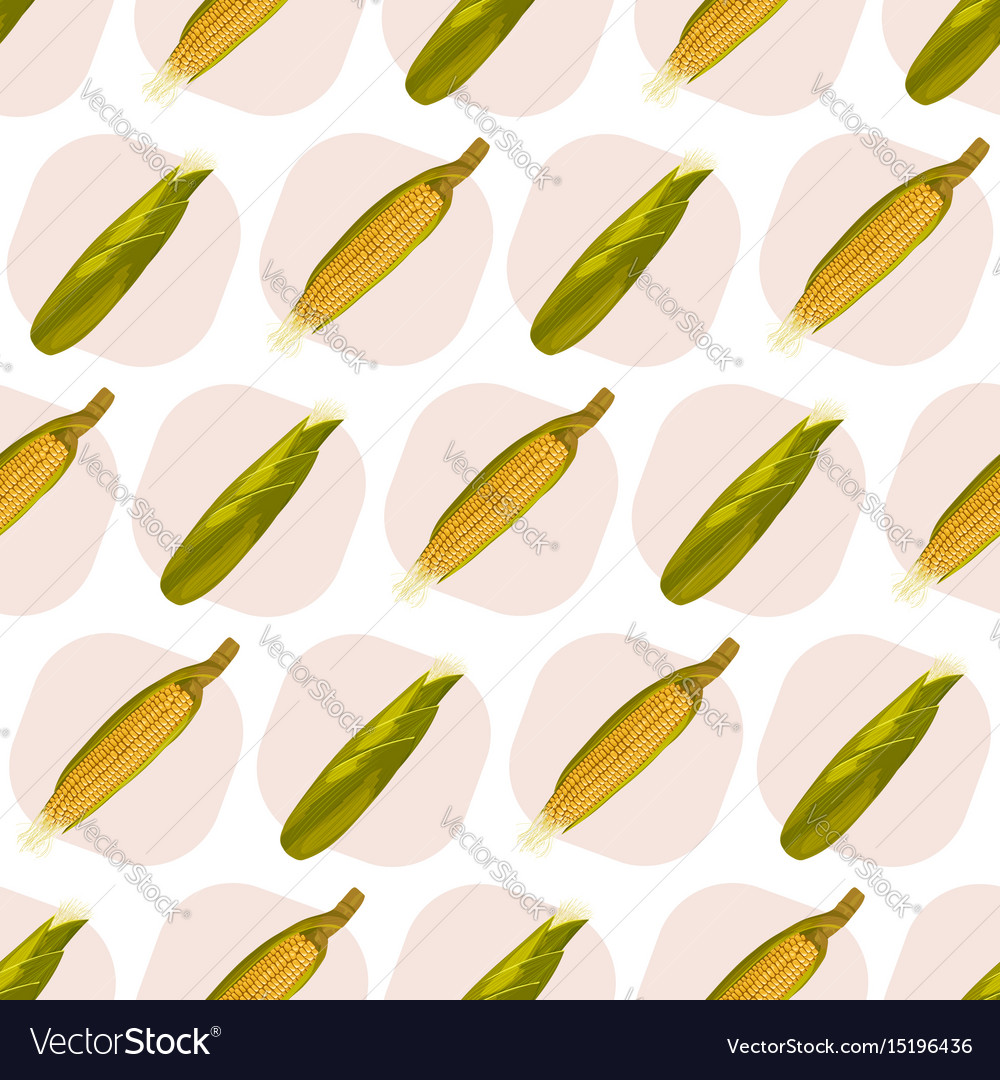 Corn maize seamless pattern realistic Royalty Free Vector