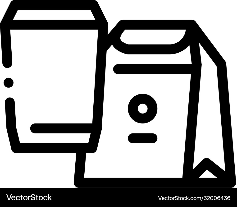 Food and drink package icon outline Royalty Free Vector