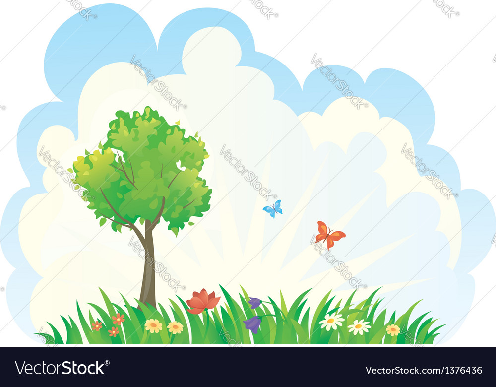 Green tree background Royalty Free Vector Image