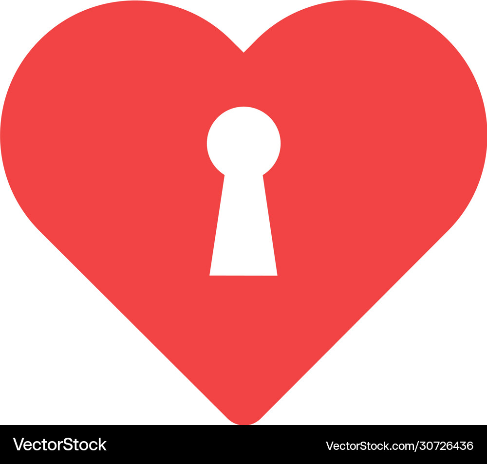 Heart with keyhole icon stock isolated Royalty Free Vector