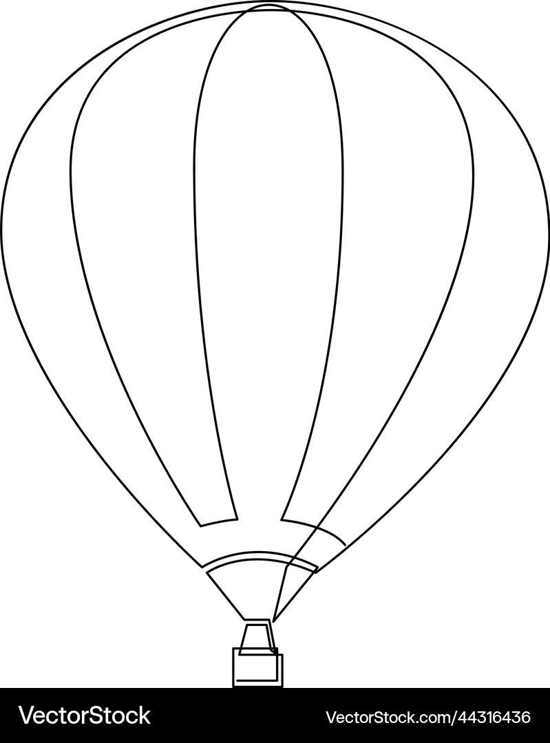 Hot air balloon sign continuous line drawing Vector Image