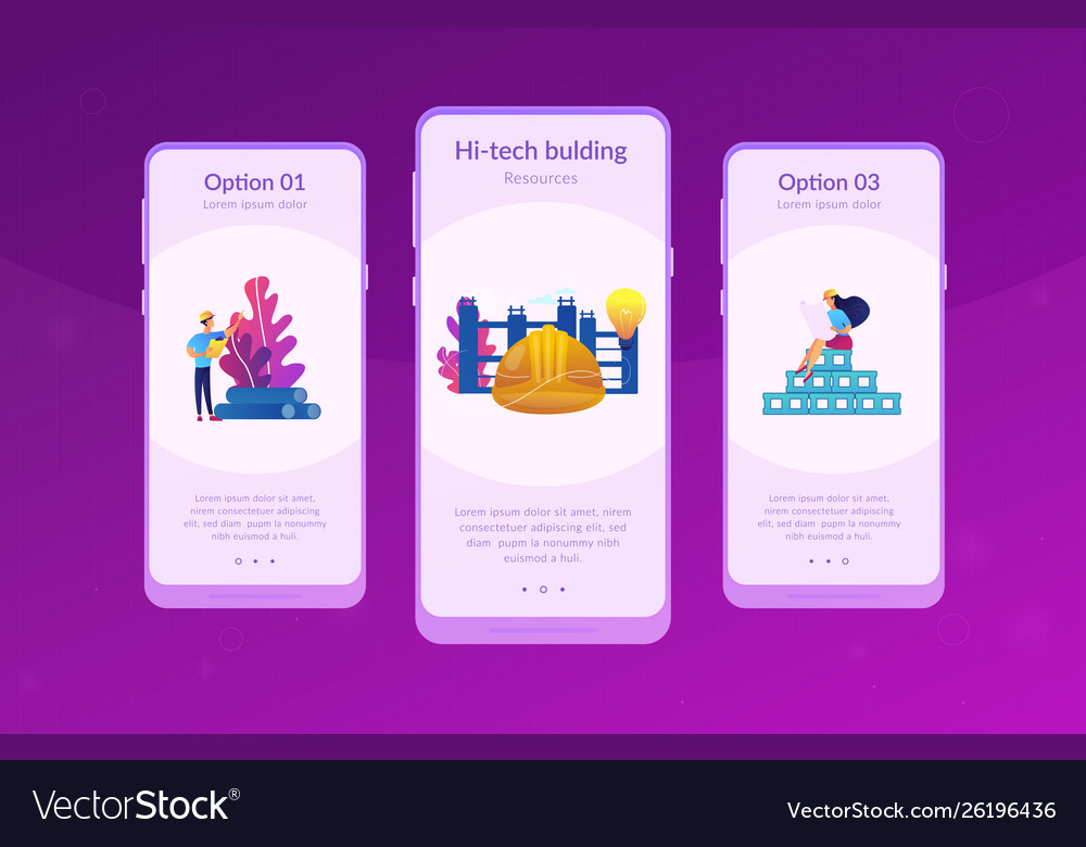Innovative construction materials app interface Vector Image