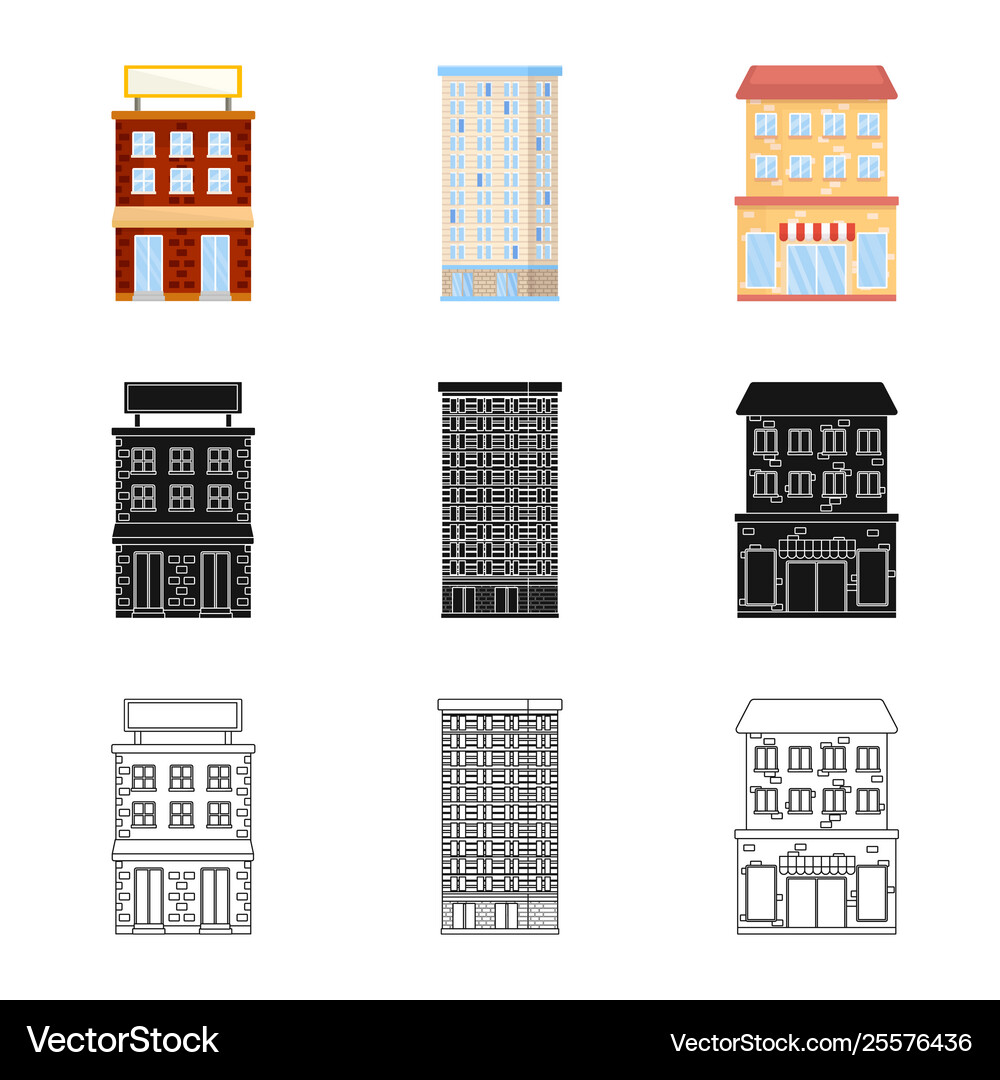 Isolated object municipal and center sign Vector Image