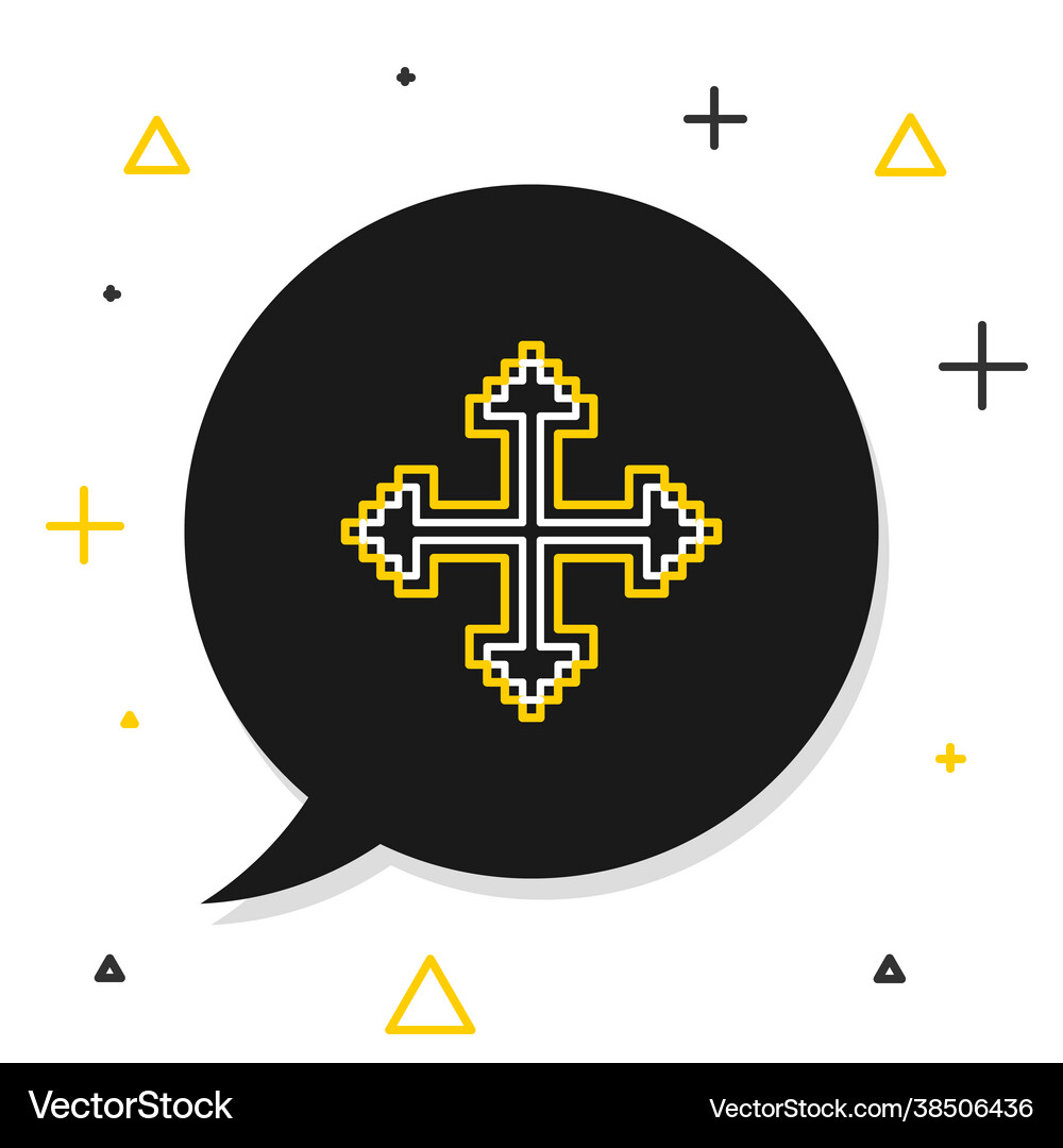 Line pixel arrows in four directions icon isolated