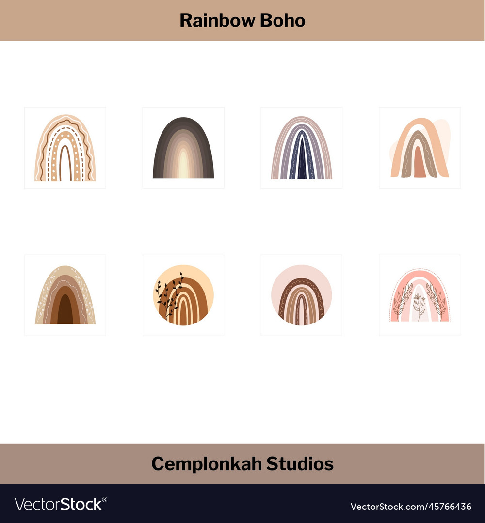 Rainbow boho Royalty Free Vector Image - VectorStock