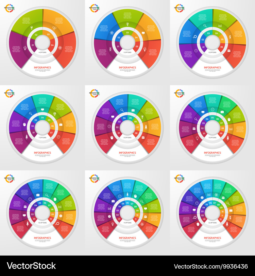 Set of circle infographic templates Royalty Free Vector