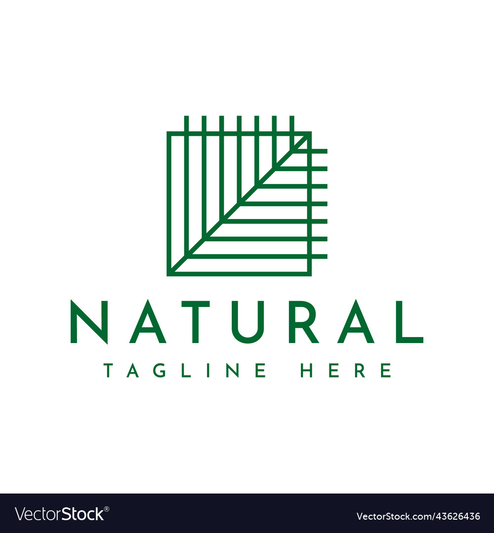 Square leaf logo design Royalty Free Vector Image